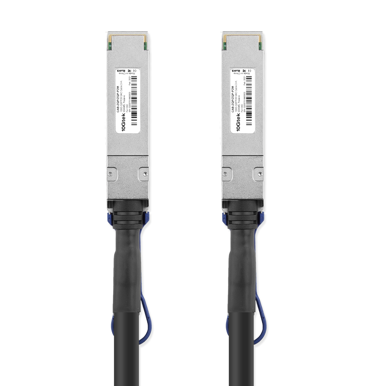 1m(3ft) HPE-Aruba 100GBase-CR4 QSFP28 to QSFP28 Passive DAC Cable - 10Gtek