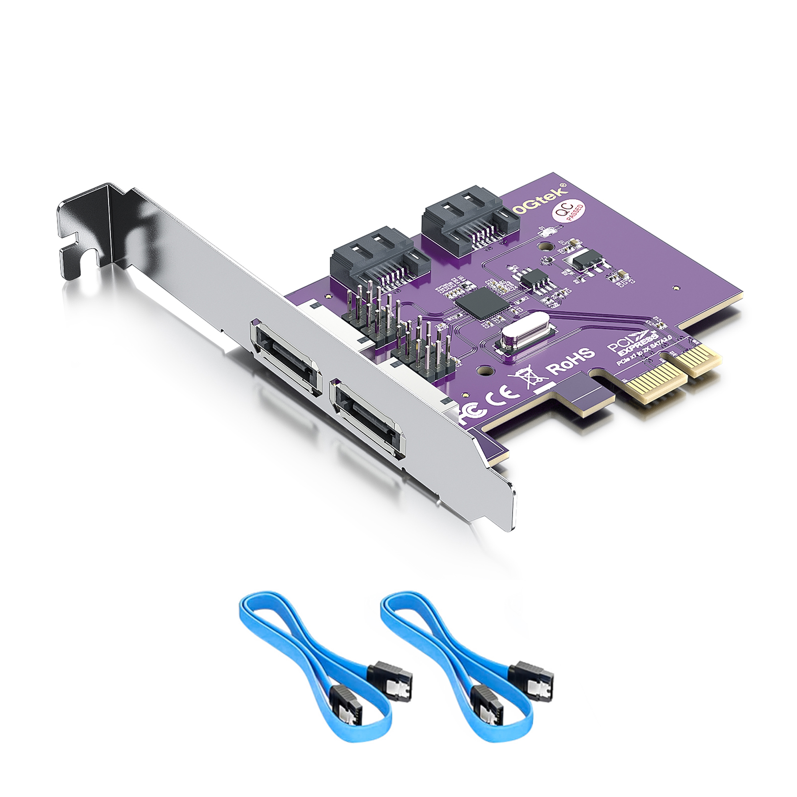 PCIe 3.0 X1 to 2x SATA/eSATA Adapter Card, SATA/eSATA 3.0 Non-Raid ...