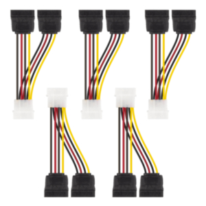 SATA Power Extension Cable, 4Pin Female LP4 to Dual 15Pin Female SATA ...