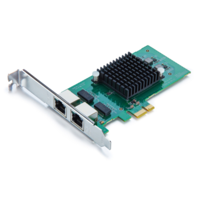 1G Network Card(NIC), Dual RJ-45 Port, X1 Lane, Intel 82576 Chip ...