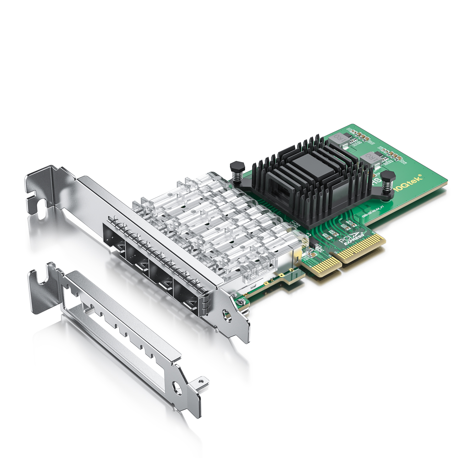 1G Network Card(NIC), Quad RJ-45 Port, X4 Lane, Intel I350-AM4 Chip ...